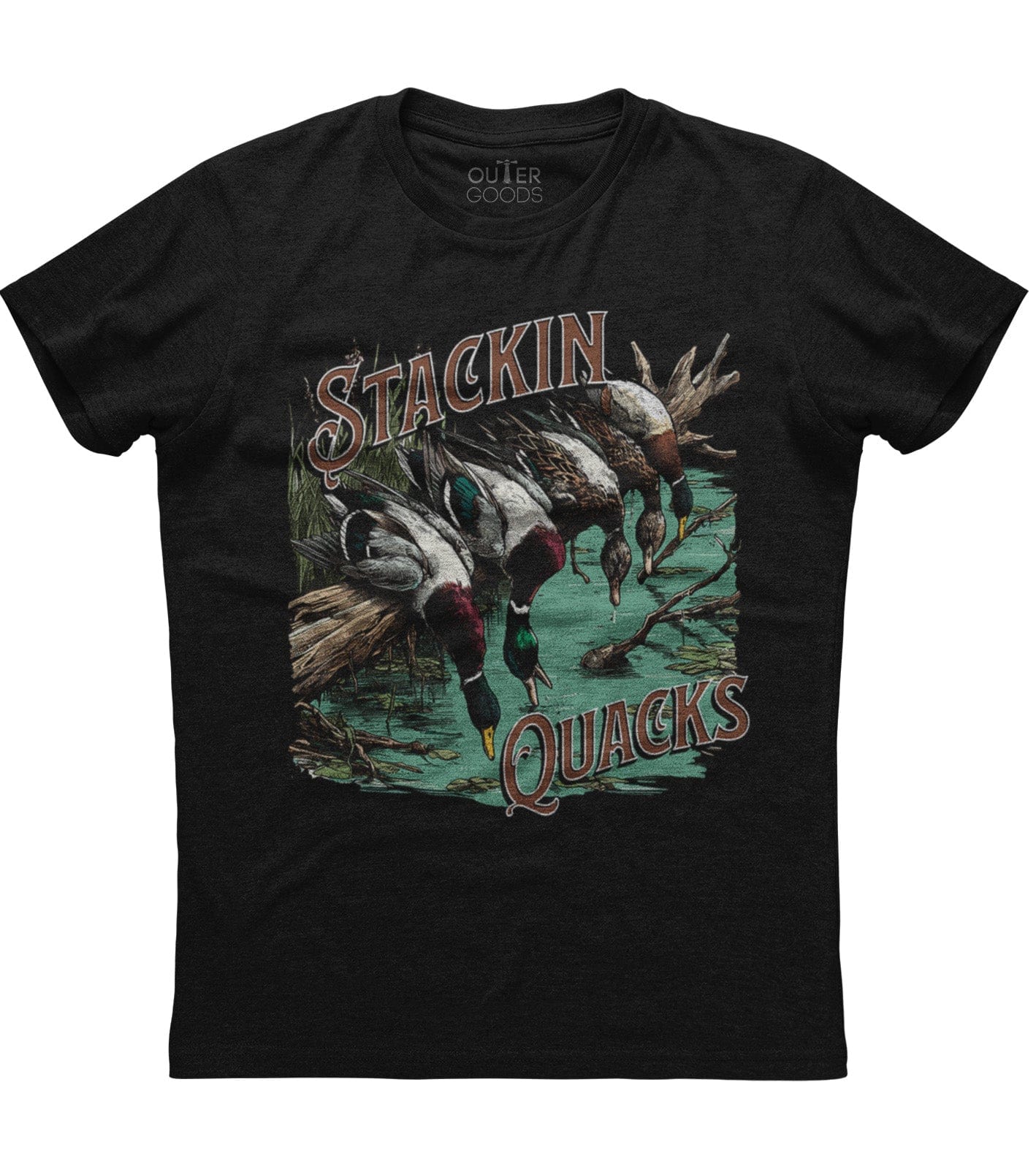 Stacking quacks duck hunting t-shirt (o) – Outergoods